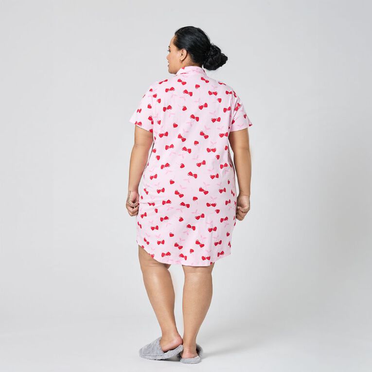 H&H Women's Button Front Nightie Pink Light | The Warehouse