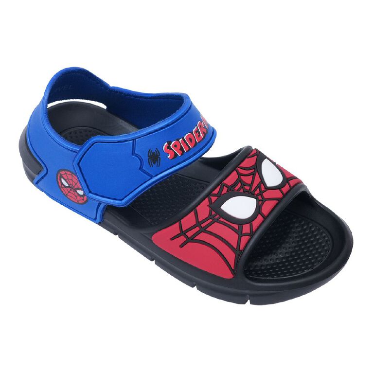 Spider-Man Black Kids' Beach Sandals Black | The Warehouse