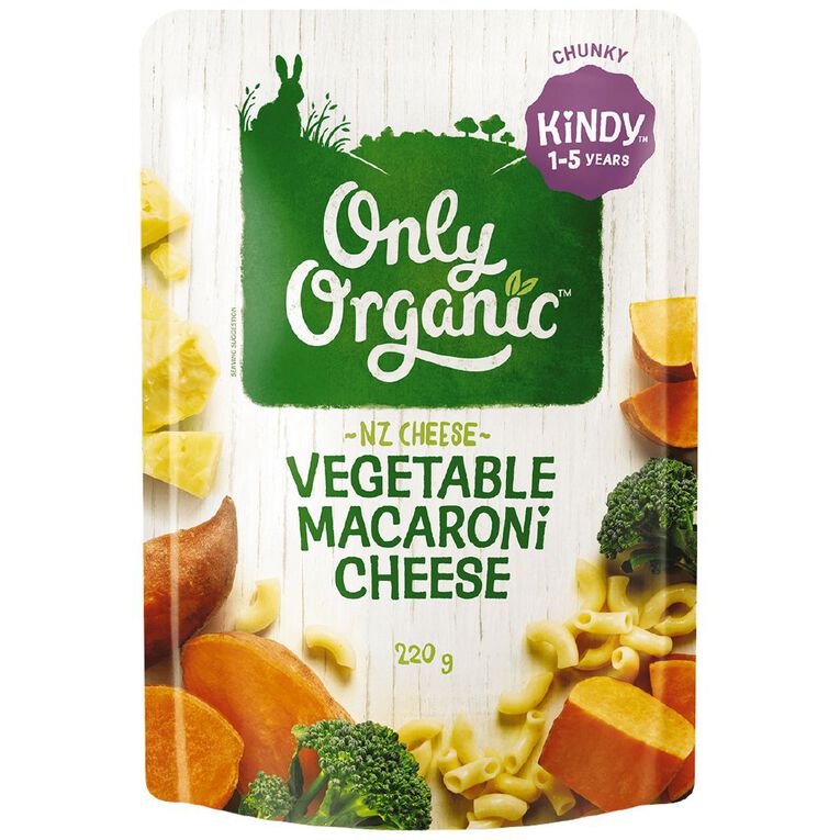 Only Organic Kindy Macaroni & Cheese Pasta Pouch 220g | The Warehouse