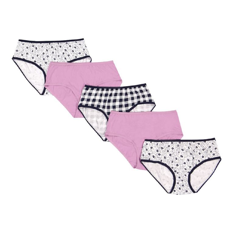 H&H Women's Midi Briefs 5 Pack Purple Mid | The Warehouse