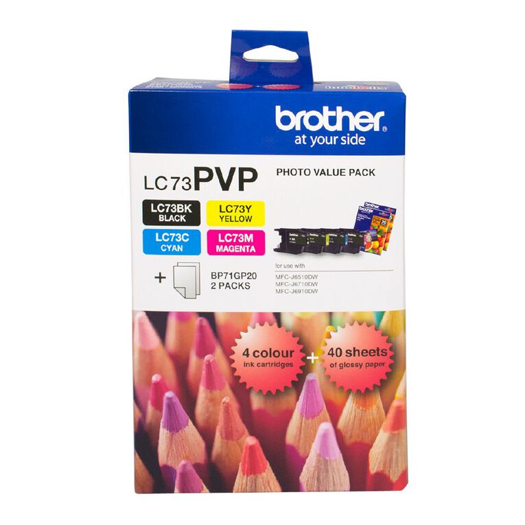 Brother Ink LC73 Photo Value 4 Pack 600 Pages Multi-Coloured | The ...