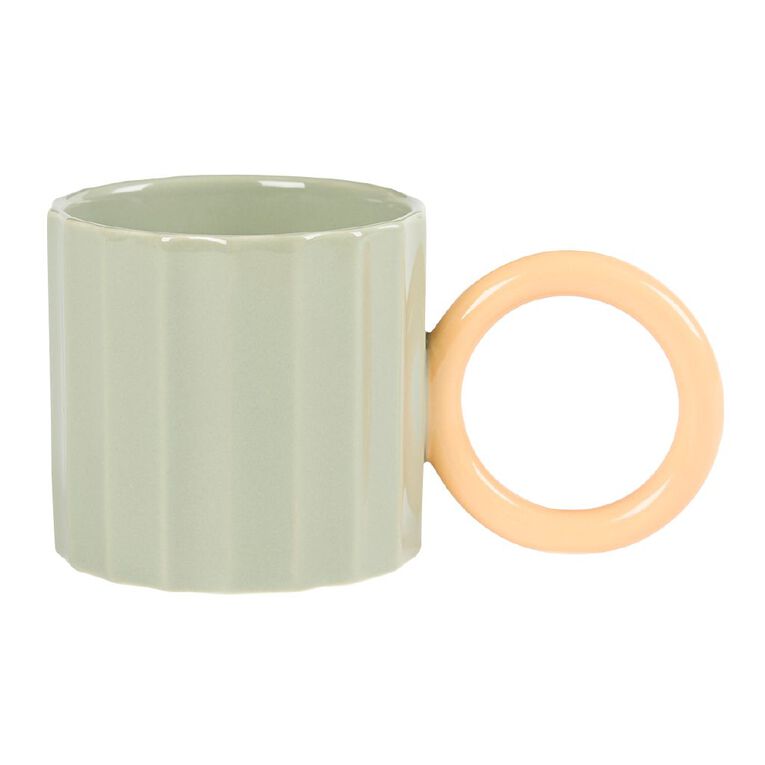 Living & Co Fun Mug Round Handle Grey | The Warehouse