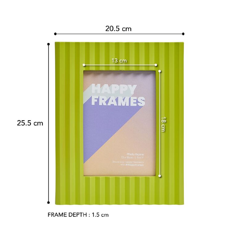 Happy Frames Large Vertical Ribbed 13x18 Lime Lime | The Warehouse
