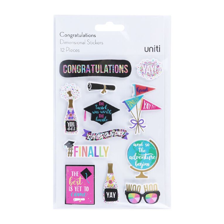 Dimensional Stickers Congratulations | The Warehouse