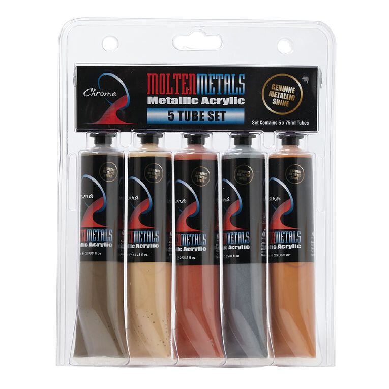 Chromacryl Chroma Molten Metals 5 Tube Set | The Warehouse