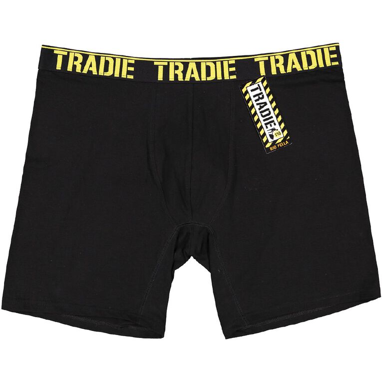 Tradie Men's Big Fella Long Leg Trunks Black | The Warehouse