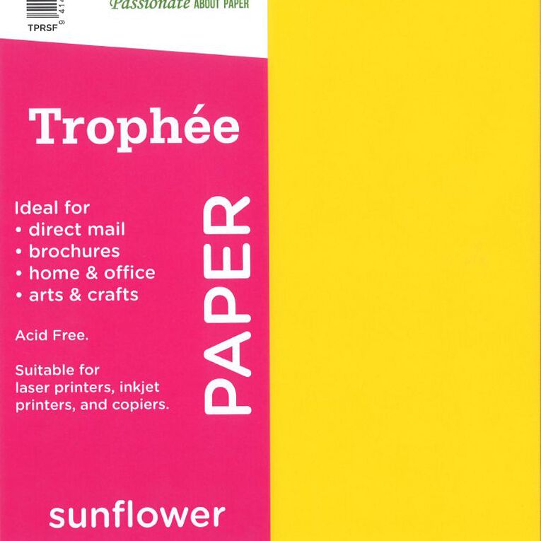 Trophee Paper 80gsm Sunflower A4 500 Pack Yellow Mid | The Warehouse