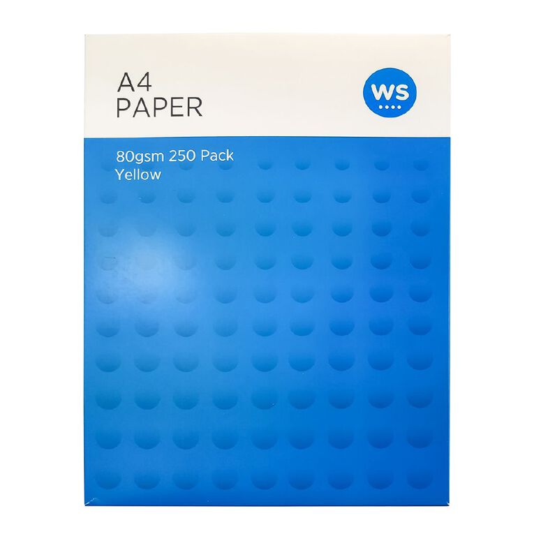 WS Paper 80gsm 250 Pack Yellow Yellow Mid | The Warehouse