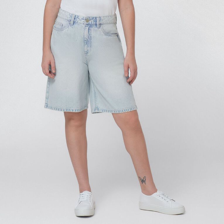 H&H Women's Wide Leg Denim Jort Shorts Denim Light | The Warehouse
