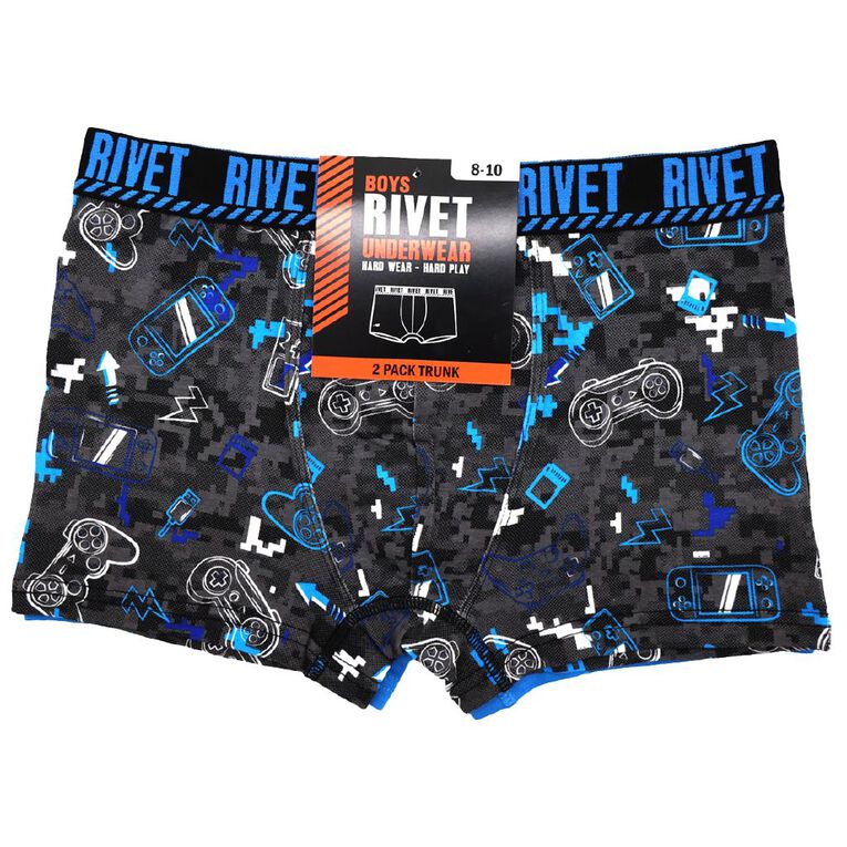 Rivet Boys' Trunks 2 Pack Black/Blue | The Warehouse