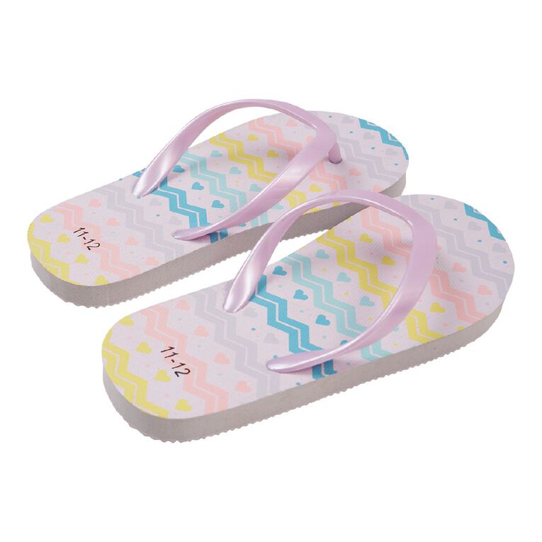 Young Original Senior Kids' Recycled Printed Jandals Purple Mid | The ...