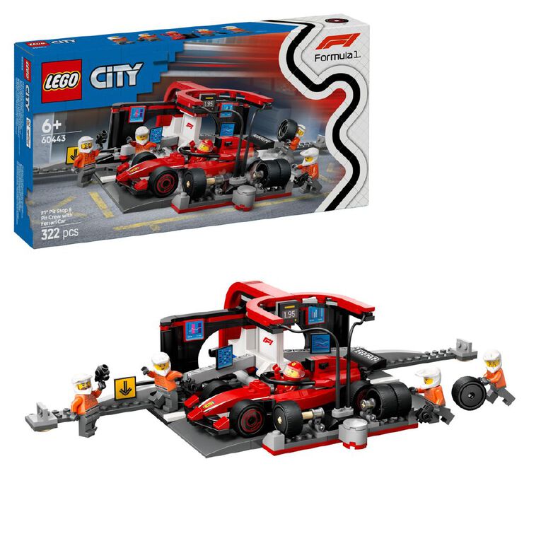 LEGO CITY F1 Pit Stop & Pit Crew with Ferrari Car 60443 | The Warehouse