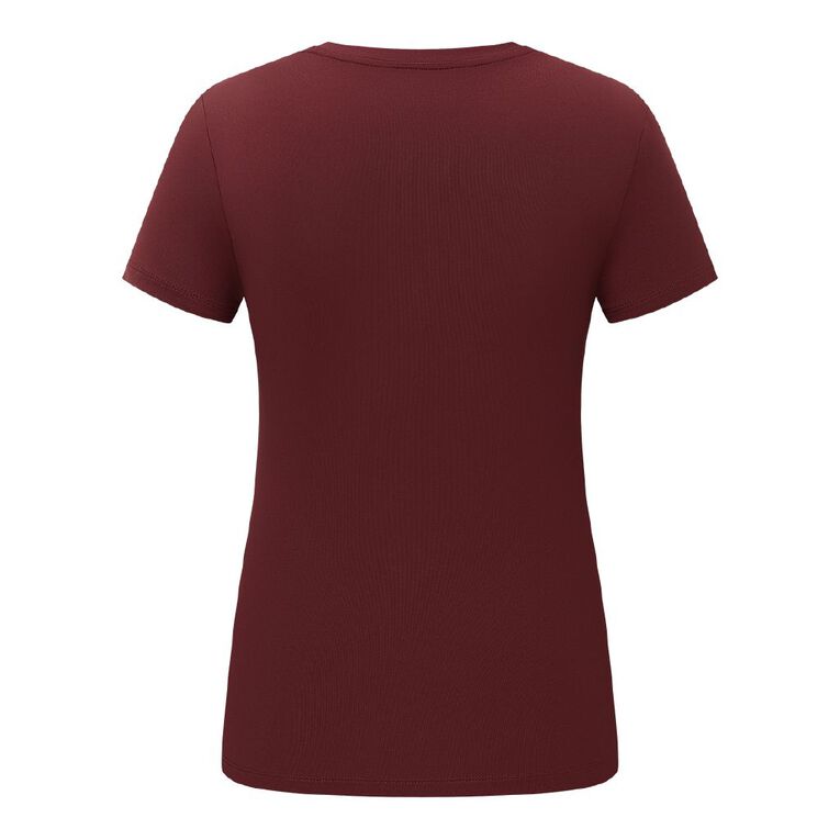 H&H Women's Contour Stretch Longline Crew Red Dark | The Warehouse