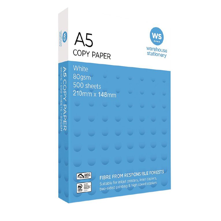 WS Photocopy Paper A5 80gsm 500 Pack White | The Warehouse