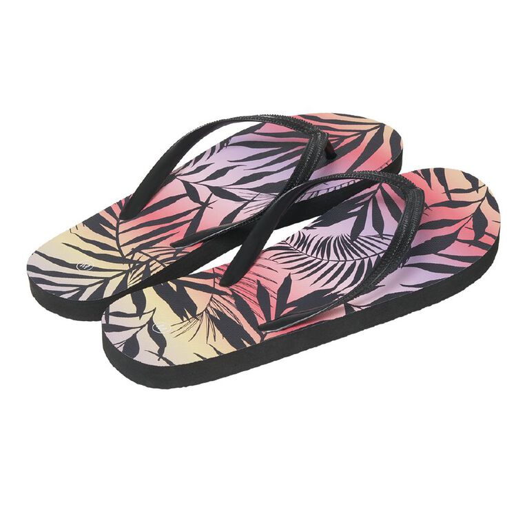 H&H Women's Recycled Printed Jandals Purple Mid | The Warehouse