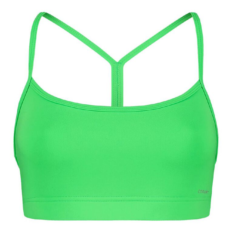 Active Intent Women's Thin Strap Crop Top Green Mid | The Warehouse