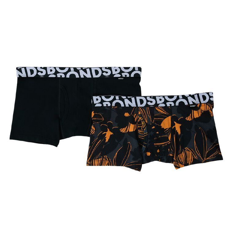 B FOR BONDS Men's Trunks 2 Pack Black/Orange | The Warehouse