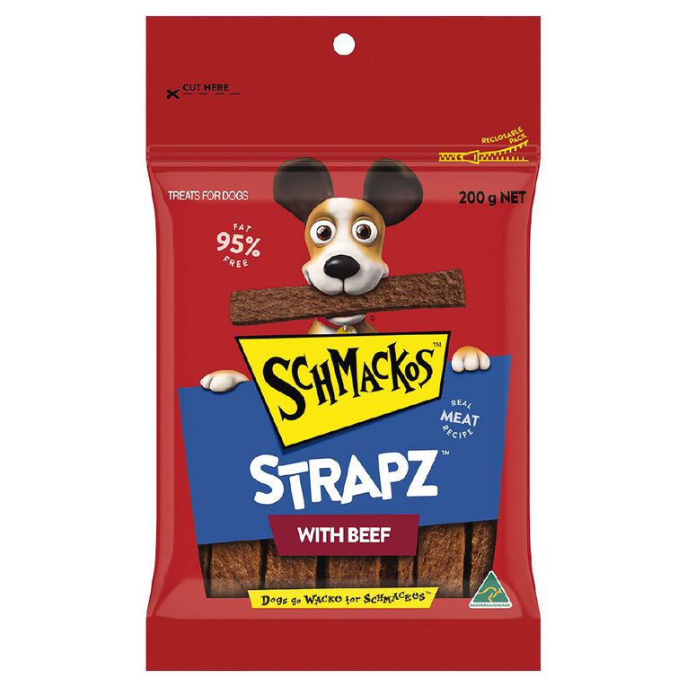 Schmackos Strapz Dog Treats Beef 200g | The Warehouse