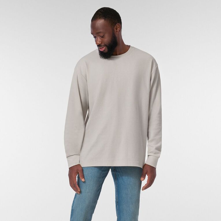 Garage Men's Long Sleeve Boxy Tee Brown Light | The Warehouse