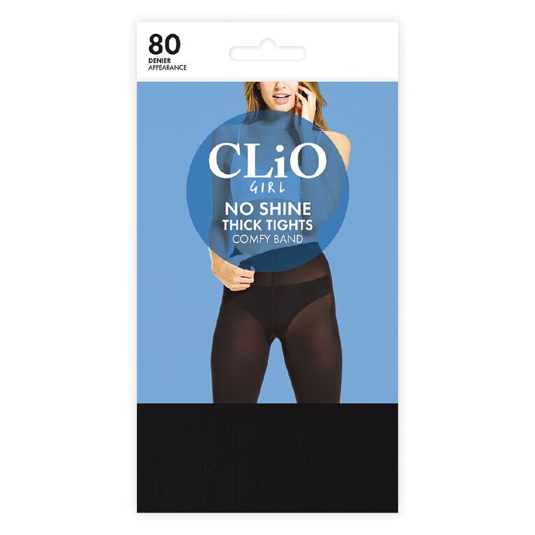 Clio Girl 80 Denier No Shine Opaque Tights Black | The Warehouse