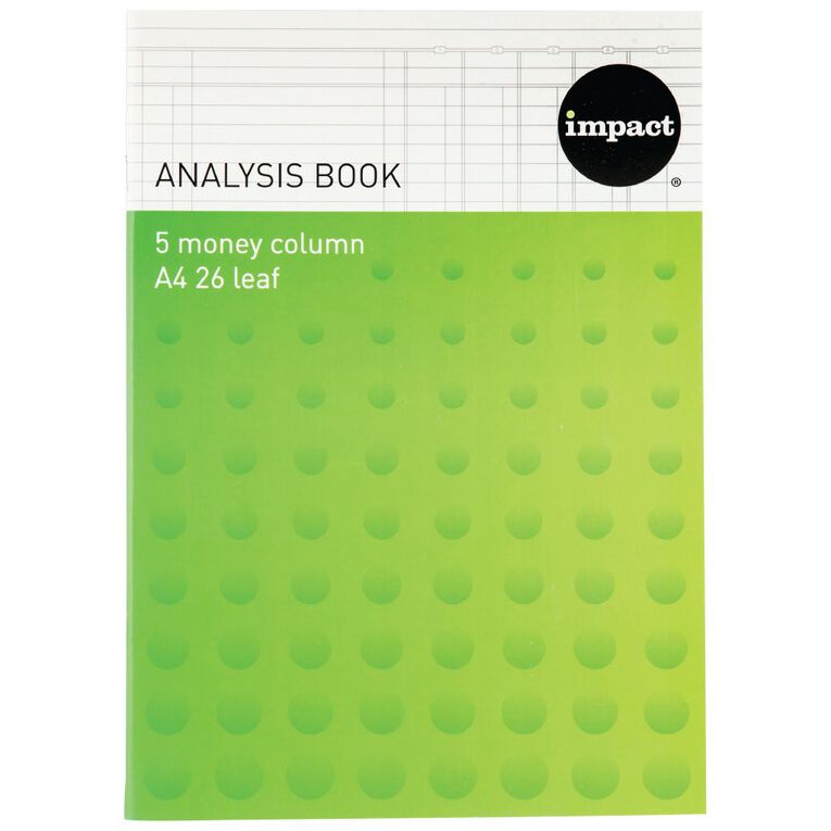 WS 5 Money Column Limp Analysis Book 26 Leaf Green Green Mid A4 Green ...