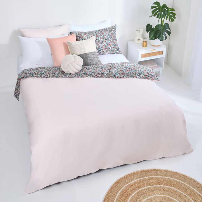 Living & Co Cotton Duvet Cover Set Floral Multi-Coloured Double Multi ...