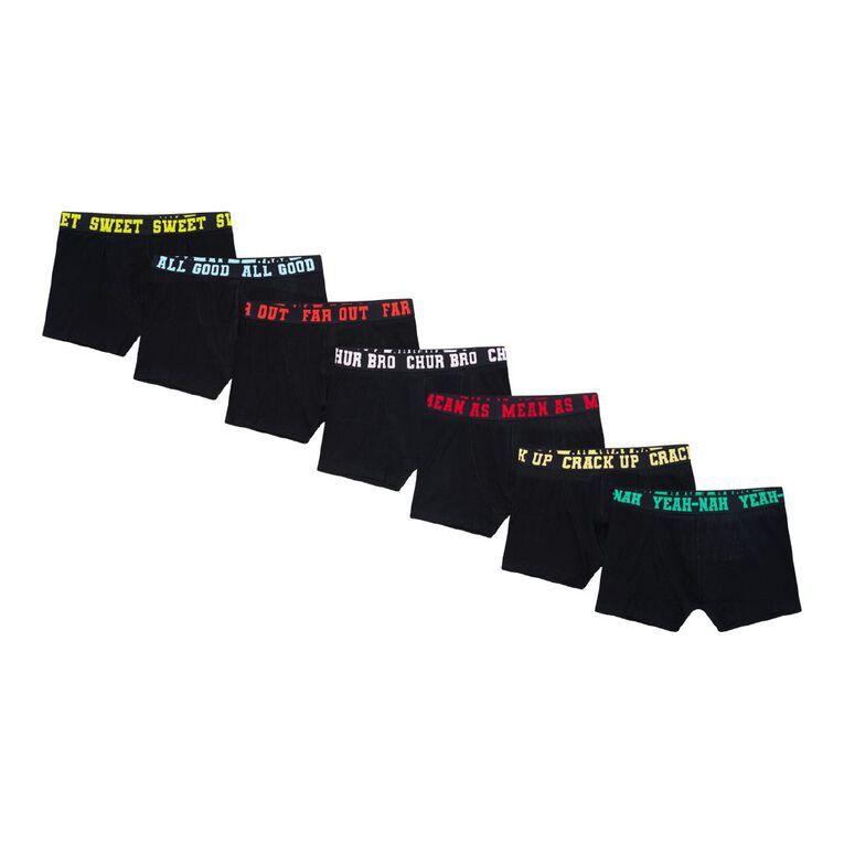 H&H Men's Trunks 7 Pack Black KIWI SLANG | The Warehouse