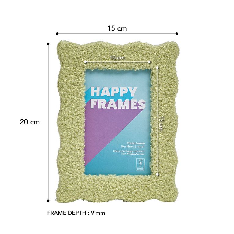 Happy Frames Fluffy Fabric 10x15 Green Green | The Warehouse
