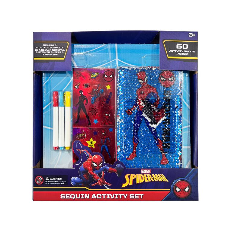Spider-Man Sequin Activity Notebook With Markers | The Warehouse