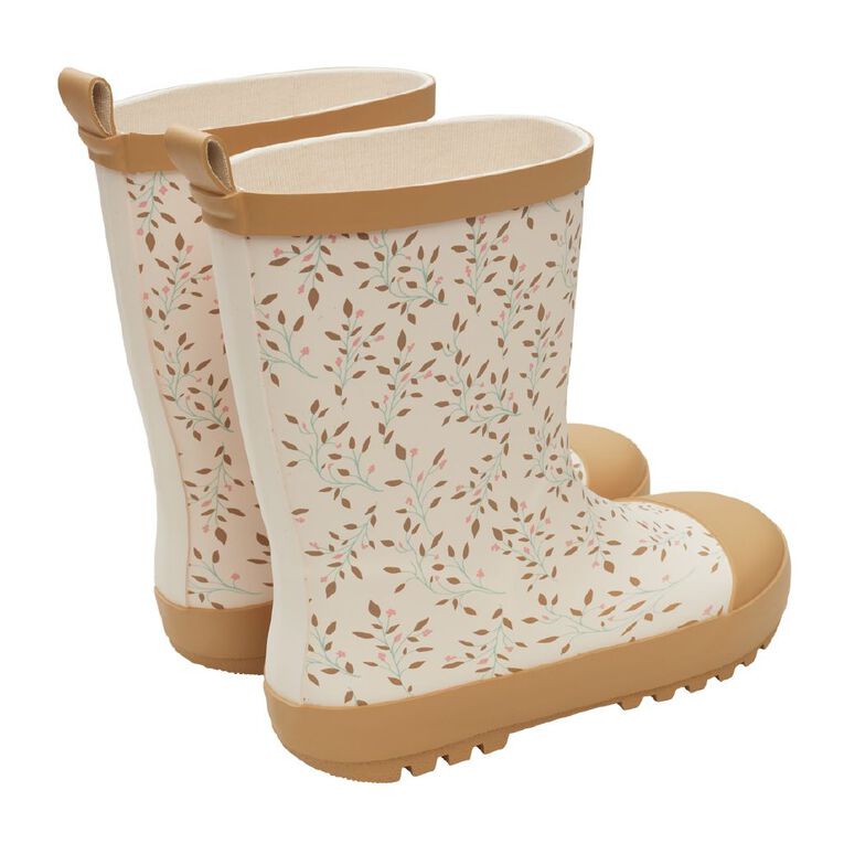 Young Original Senior Kids' Floral Rubber Gumboots Taupe | The Warehouse