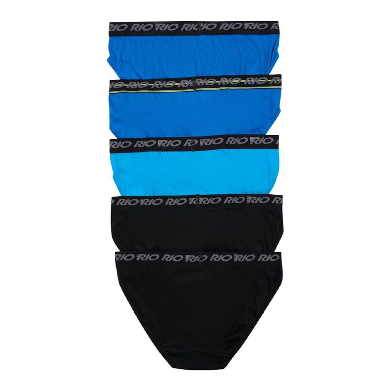 Rio Men's Briefs 5 Pack Black/Blue | The Warehouse