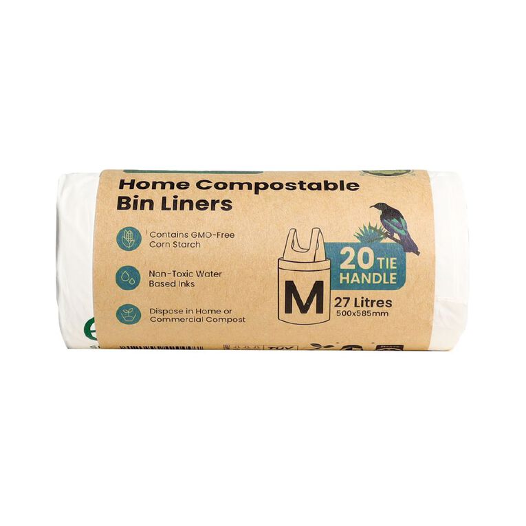 Ecopack Compostable Bin Liners 27L 20 pack | The Warehouse