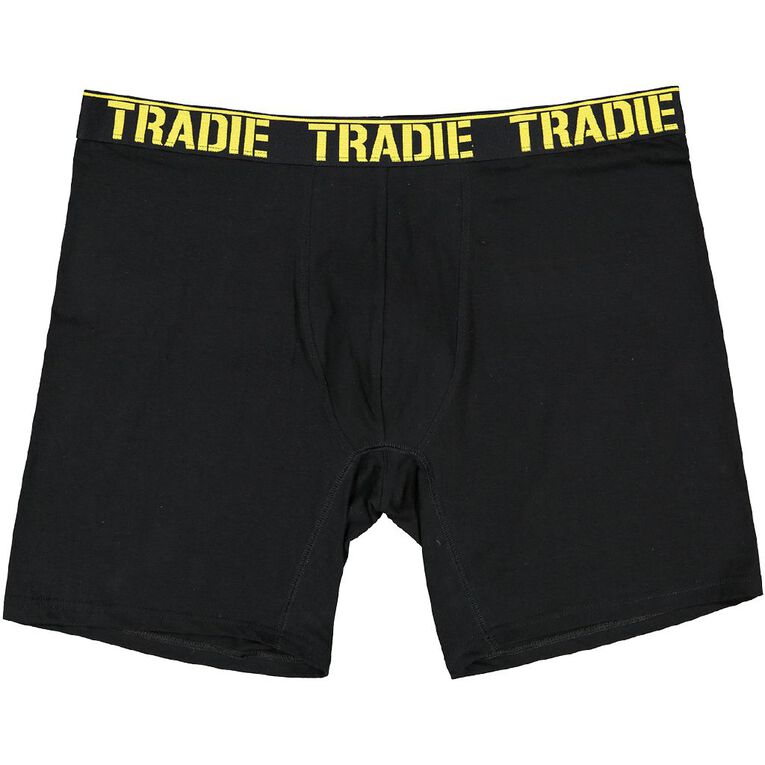 Tradie Big Fella Long Leg Trunks Black | The Warehouse