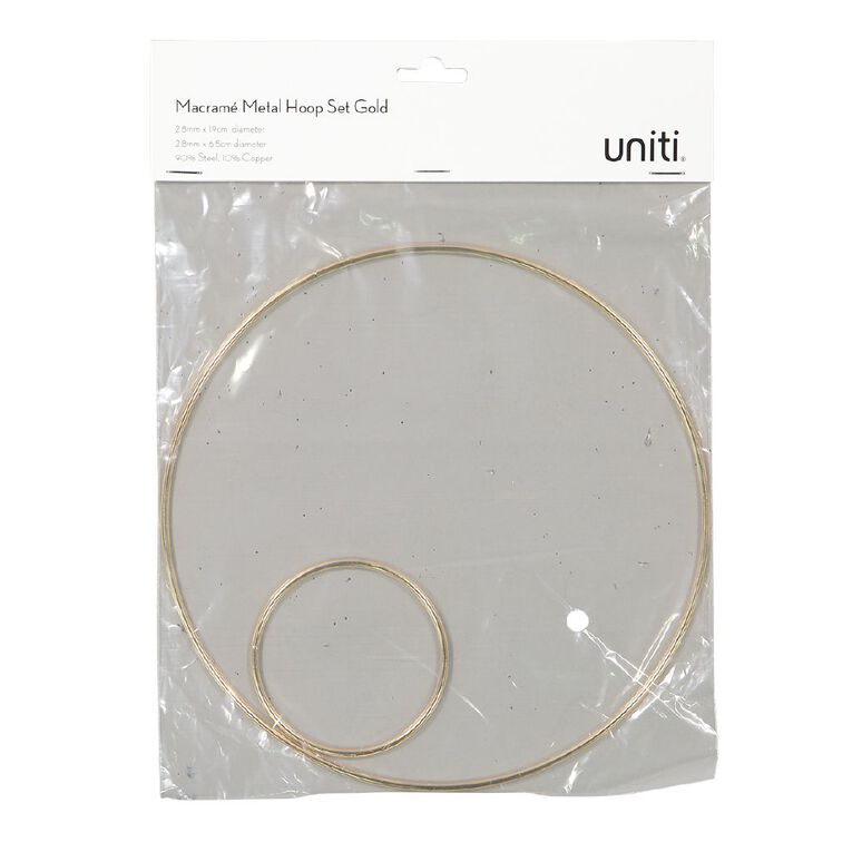 Uniti Macrame Hoop Set Gold Gold | The Warehouse
