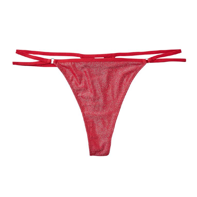 H&H Women's Sparkle G-String Red | The Warehouse