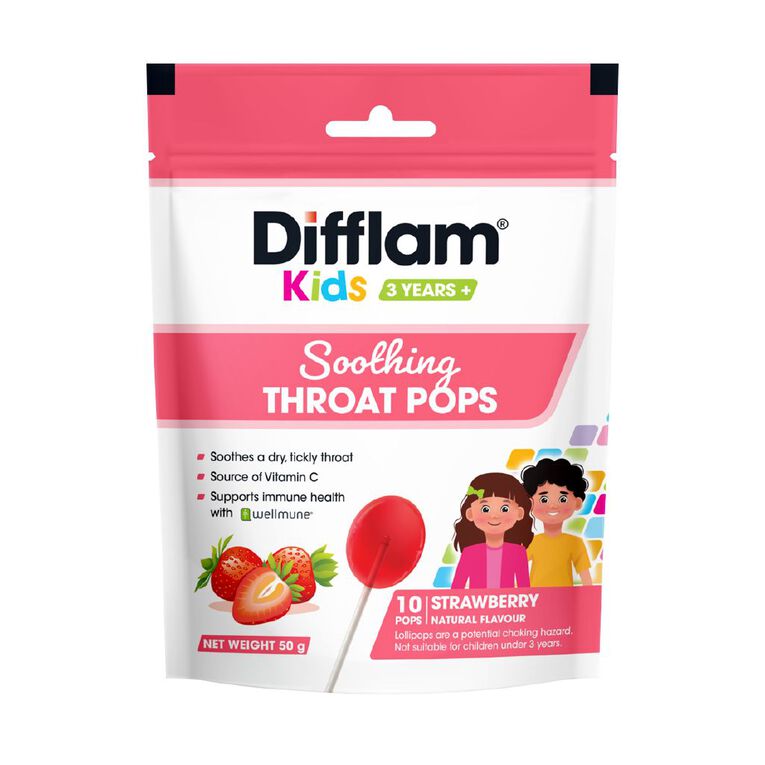 Difflam Soothing Kids Pop Strawberry | The Warehouse
