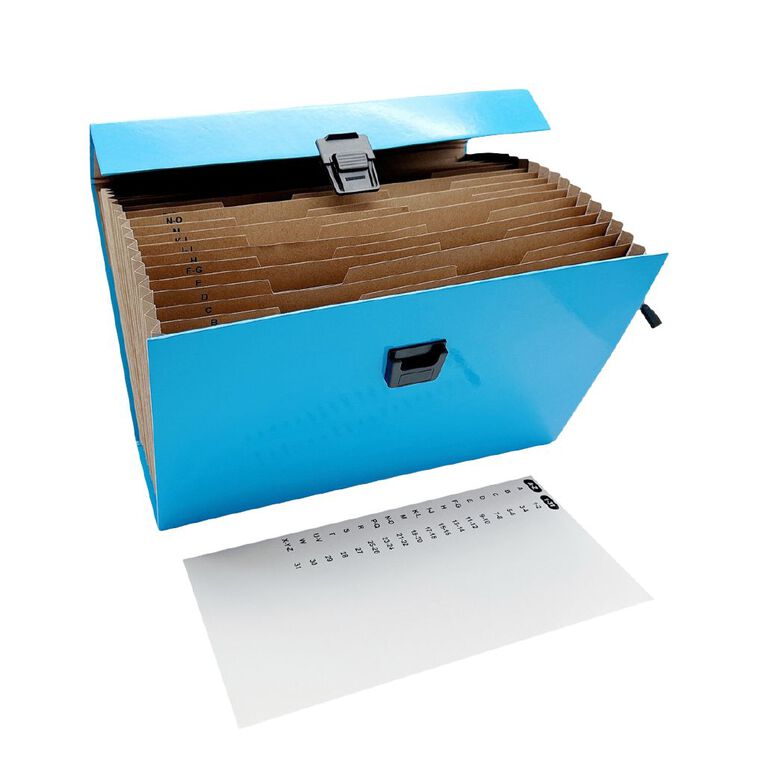 WS Concertina File 19 Pocket Blue Blue | The Warehouse