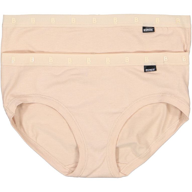B FOR BONDS Women's Midi Briefs 2 Pack Natural | The Warehouse