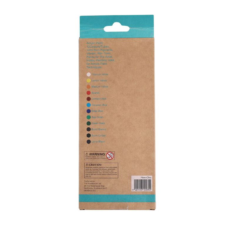 Acrylic Paint 12 Pack | The Warehouse