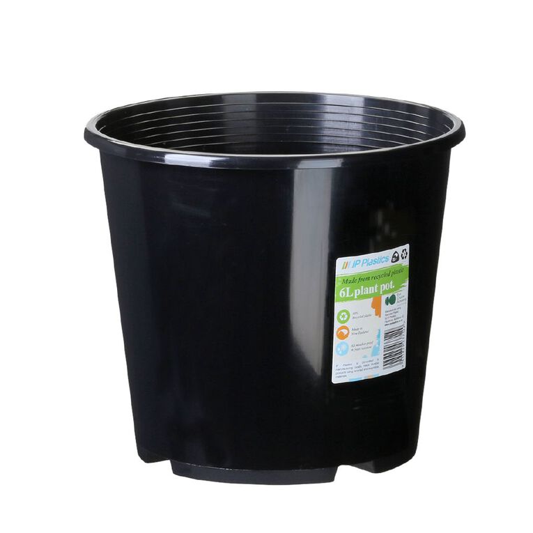 Interworld Round Pot Recycled Black 6L Black | The Warehouse