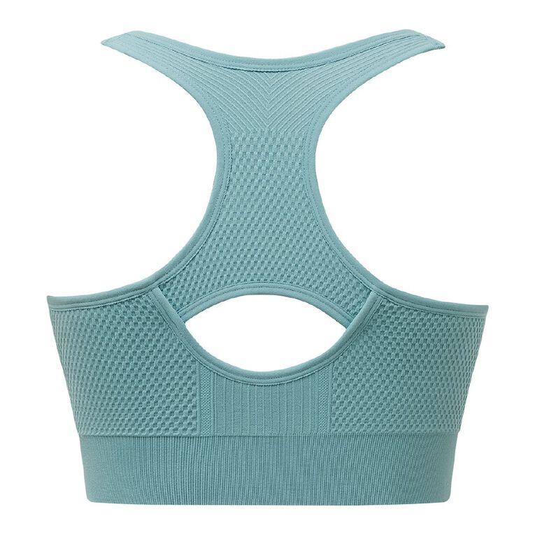 Active Intent Women's Zip Front Wirefree Sports Bra Blue Light | The ...