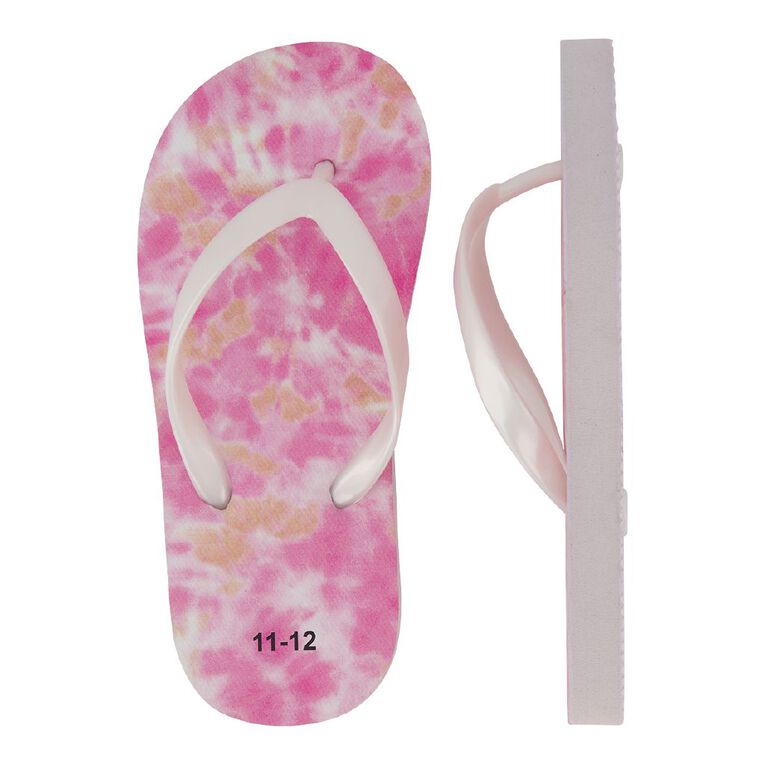 Young Original Senior Kids' Printed Jandals Pink Mid | The Warehouse