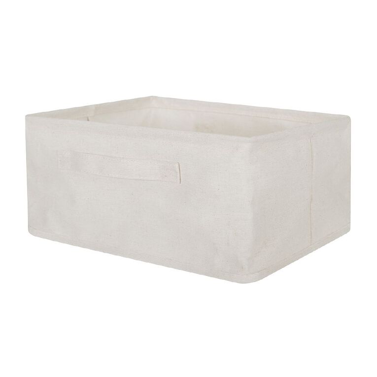 Living & Co Linen Blend Soft Storage Case Open Cream Cream | The Warehouse