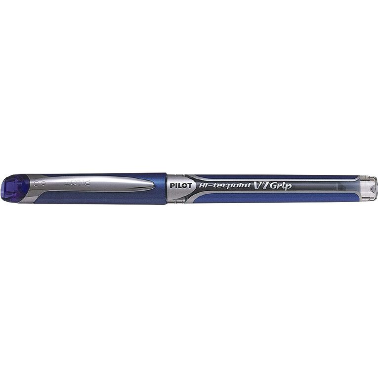 Pilot Hi-Tecpoint V7 Grip 0.7mm Fine Rollerball Pen Blue Blue Mid Blue ...