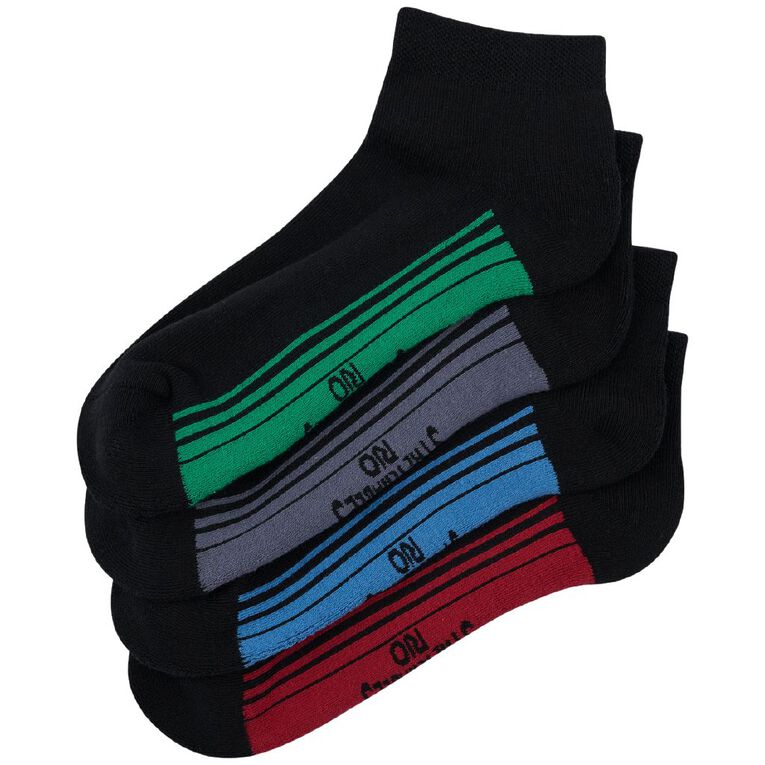 Rio Men's Low Cut Stretchables Socks 4 Pack Black W25 11K | The Warehouse