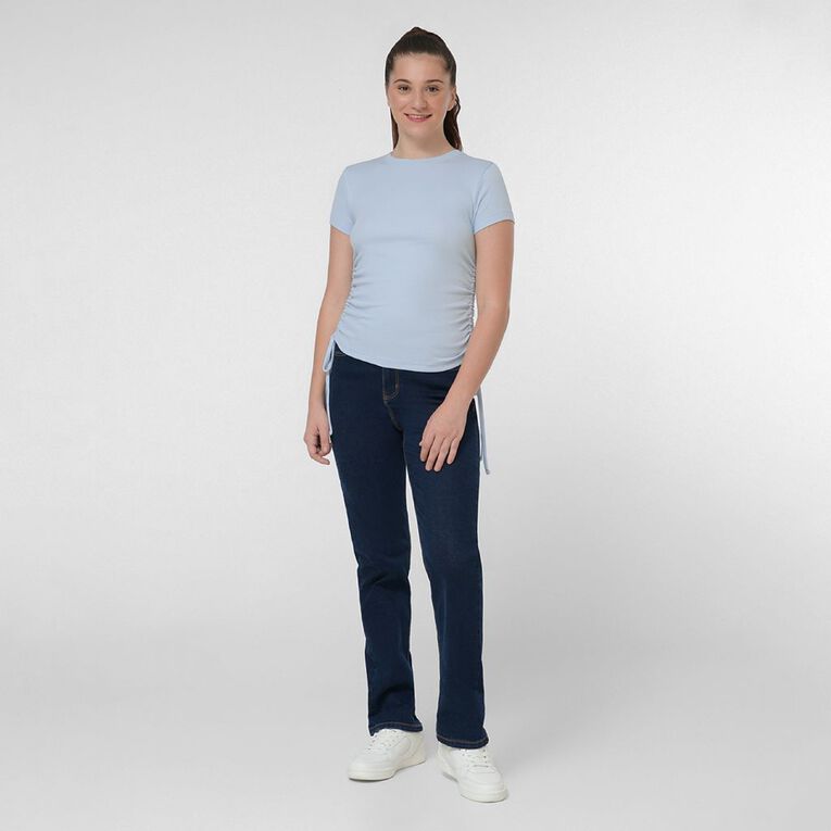 H&H Women's Ruched Side Tee Blue Light | The Warehouse