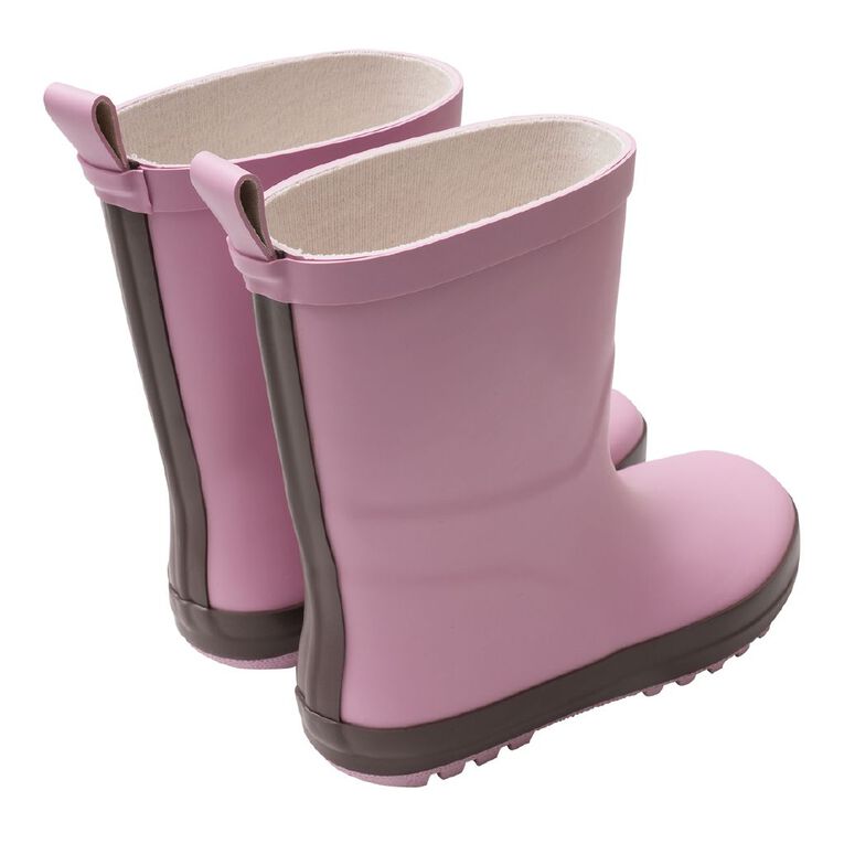 Young Original Senior Kids' Colour Block Rubber Gumboots Pink Mid | The ...