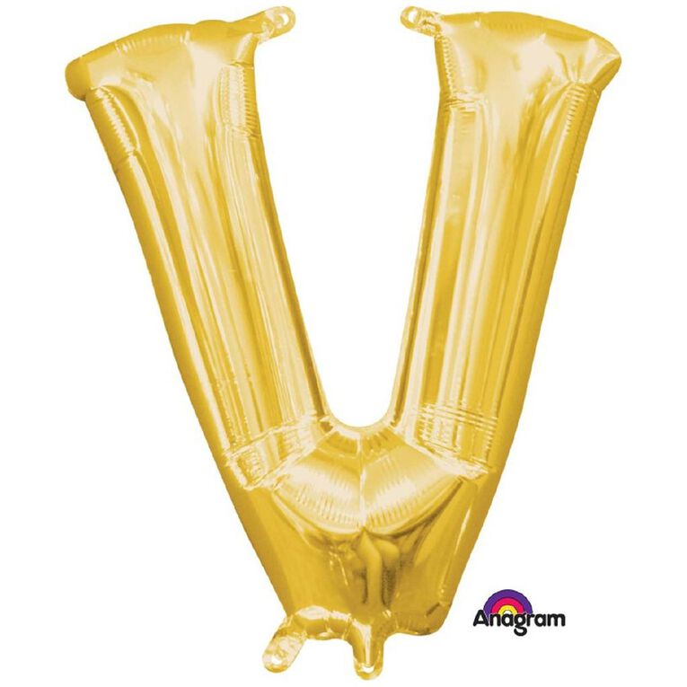Anagram Small-Size Air Letter V Gold | The Warehouse