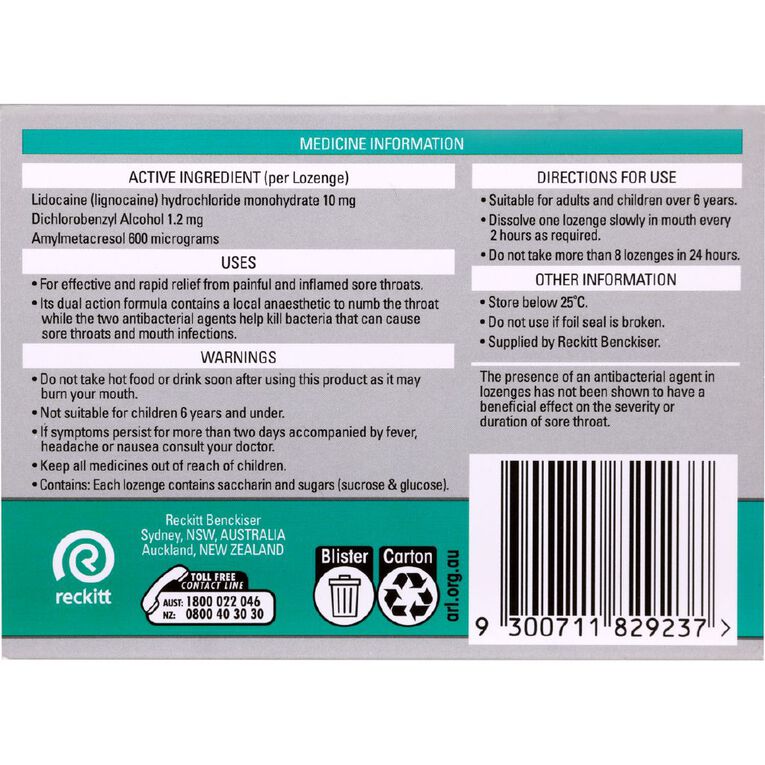 Strepsils Anaesthetic Menthol Flavour Lozenges 48 Pack | The Warehouse