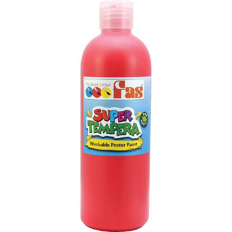 FAS Paint Super Tempera 250ml Bril Red Mid | The Warehouse